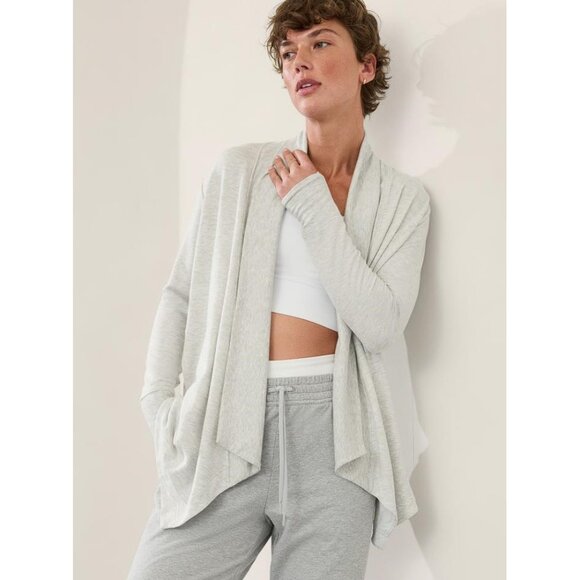 Athleta | Sweaters | Athleta Womens Pranayama Wrap Size M In Light Grey ...